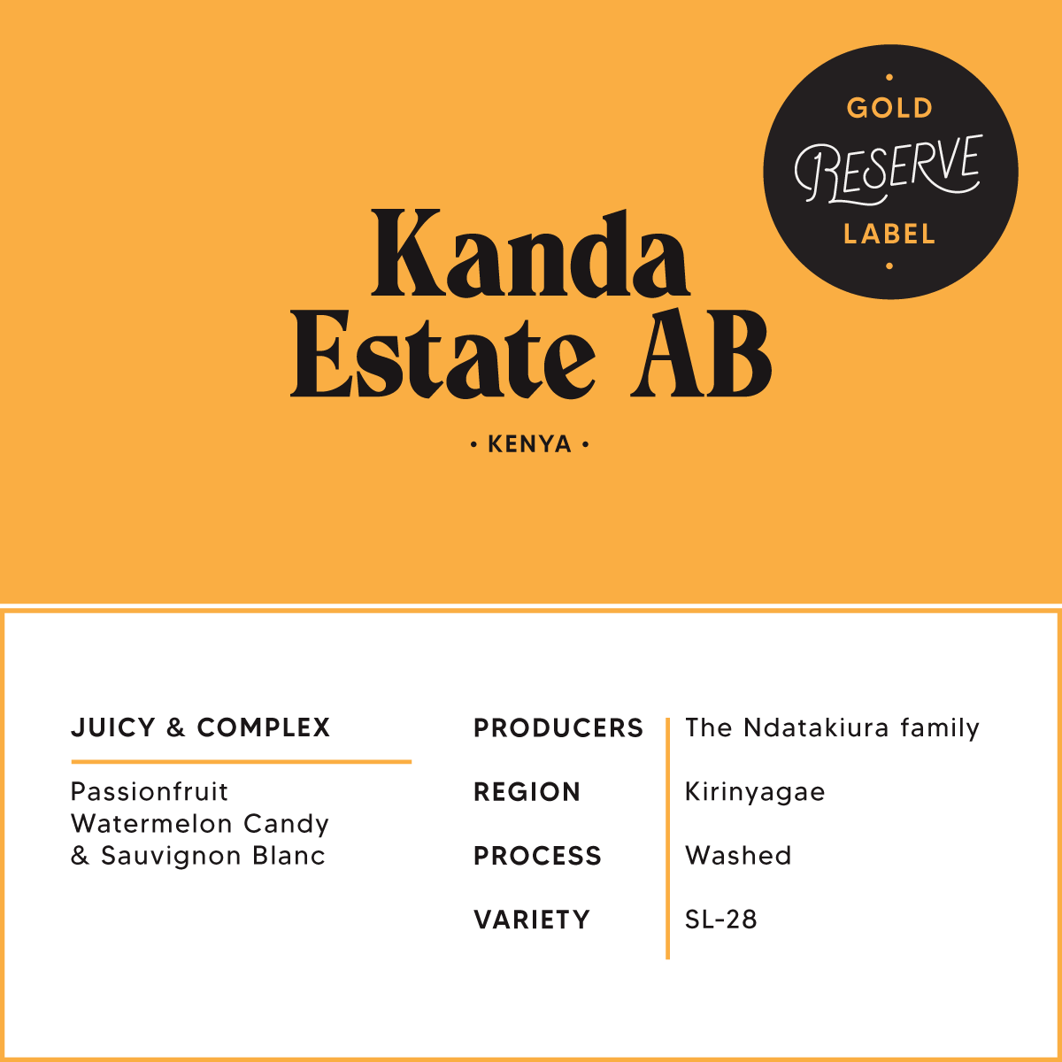 GOLD LABEL RESERVE Kanda Estate AB - Kenya – Silverbird Roasting Co.